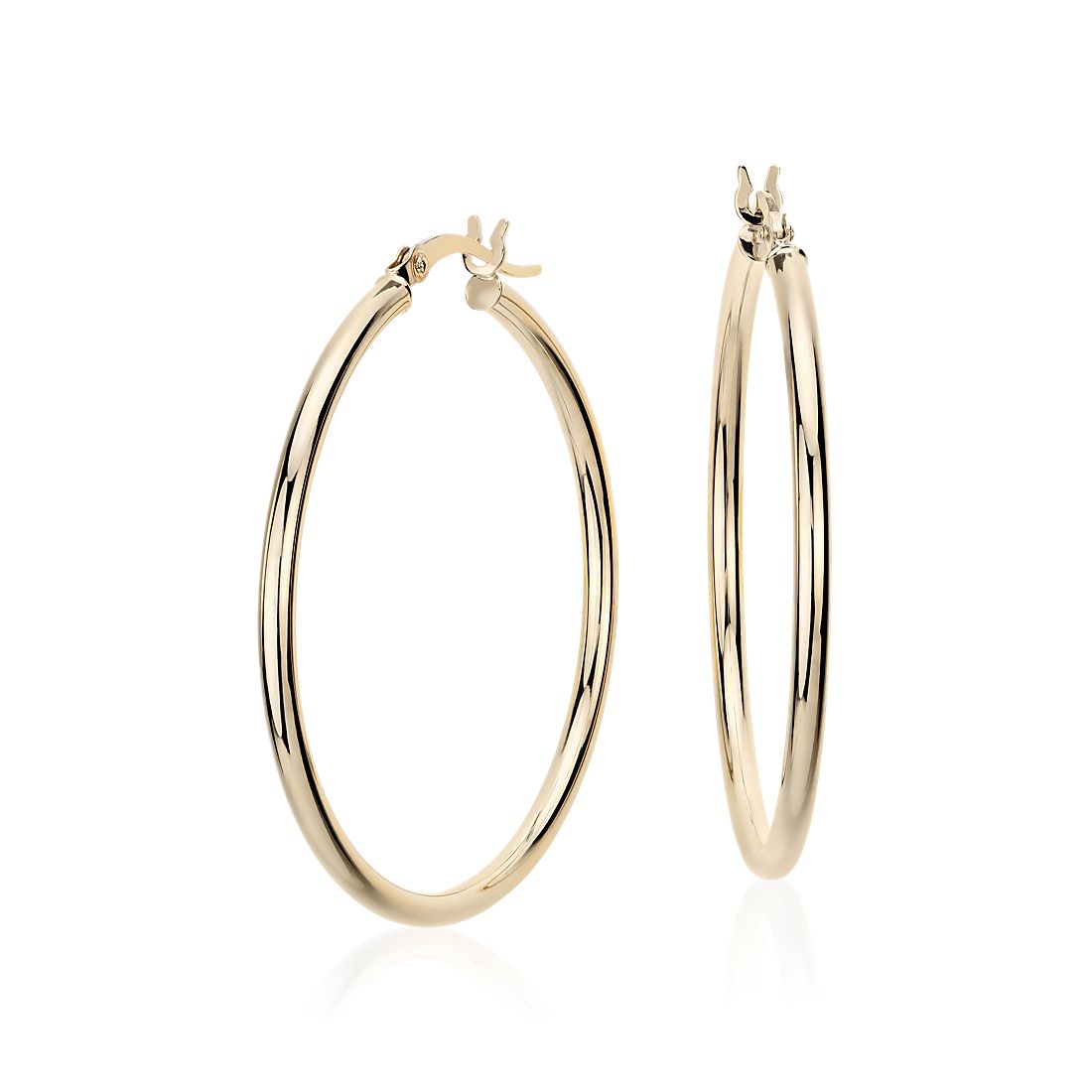 Medium Hoop Earring in 14k Yellow Gold (1 3/8 Medium Hoop Earring in 14k Yellow Gold (1 3/8