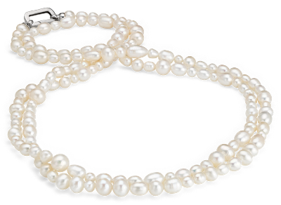 Baroque Freshwater Cultured Pearl Strand Necklace In Sterling Silver