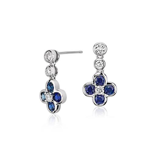 Blue Nile Studio Something Blue, Sapphire & Diamond Floral Drop Earring ... Blue Nile Studio Something Blue, Sapphire & Diamond Floral Drop Earring ...