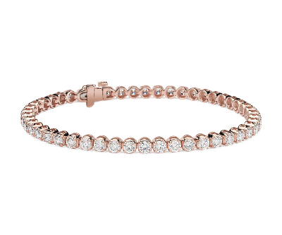 Diamond Tennis Bracelet In 14k Rose Gold 5 Ct Tw Blue Nile