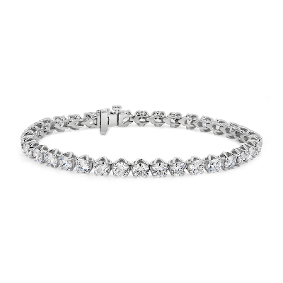 Classic Diamond Tennis Bracelet In 14k White Gold 10 Ct Tw Blue