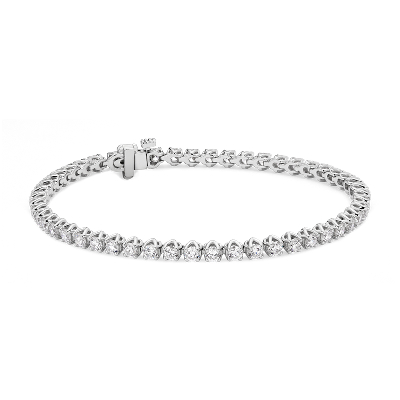 Classic Diamond Tennis Bracelet In 14k White Gold 4 08 Ct Tw Blue