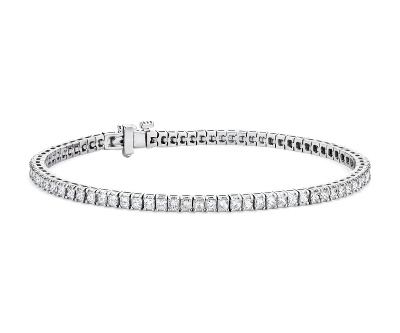 Princess Cut Diamond Tennis Bracelet In 18k White Gold F Vs 3 5 Ct