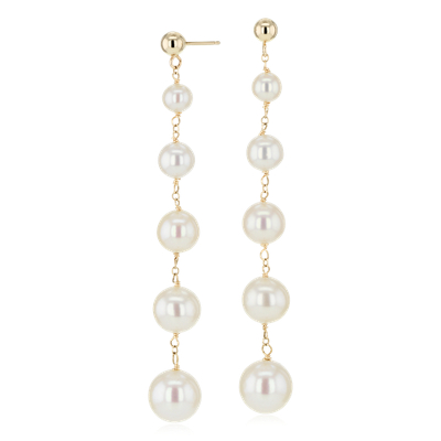 Freshwater Cultured Pearl Drop Earrings In 14k Yellow Gold 4 9mm