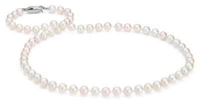 Freshwater Cultured Pearl Strand With 14k White Gold 6 6 5mm Blue Nile