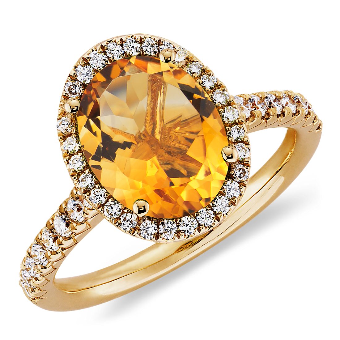 Citrine and Diamond Ring in 18k Yellow Gold (10x8mm) | Blue Nile Citrine and Diamond Ring in 18k Yellow Gold (10x8mm) | Blue Nile