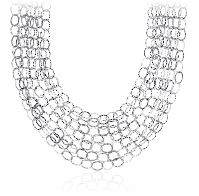 Layered Hammered Circle Necklace in Sterling Silver | Blue Nile