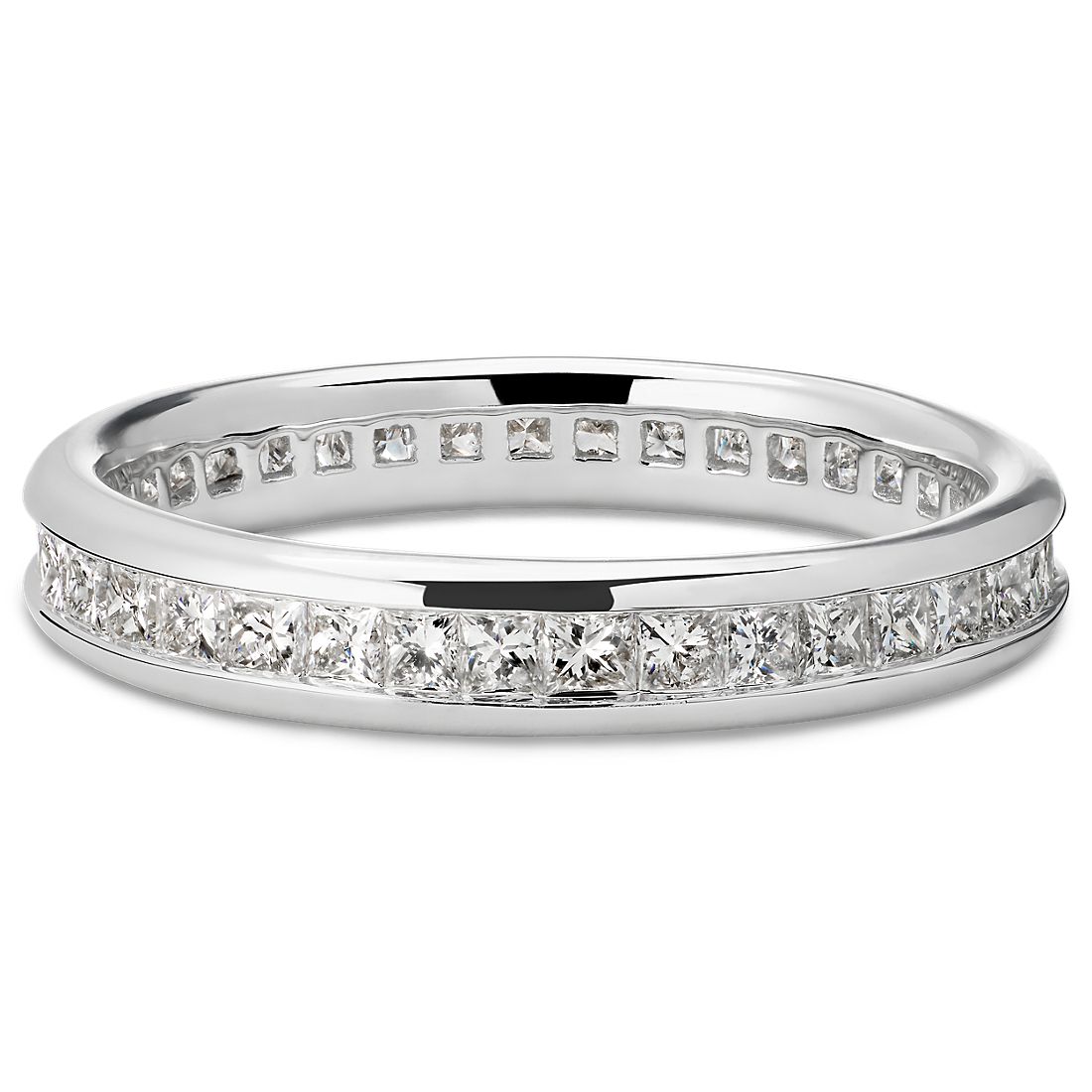 Channel Set Princess Diamond Eternity Ring in 18k White Gold (1 ct. tw ... Channel Set Princess Diamond Eternity Ring in 18k White Gold (1 ct. tw ...