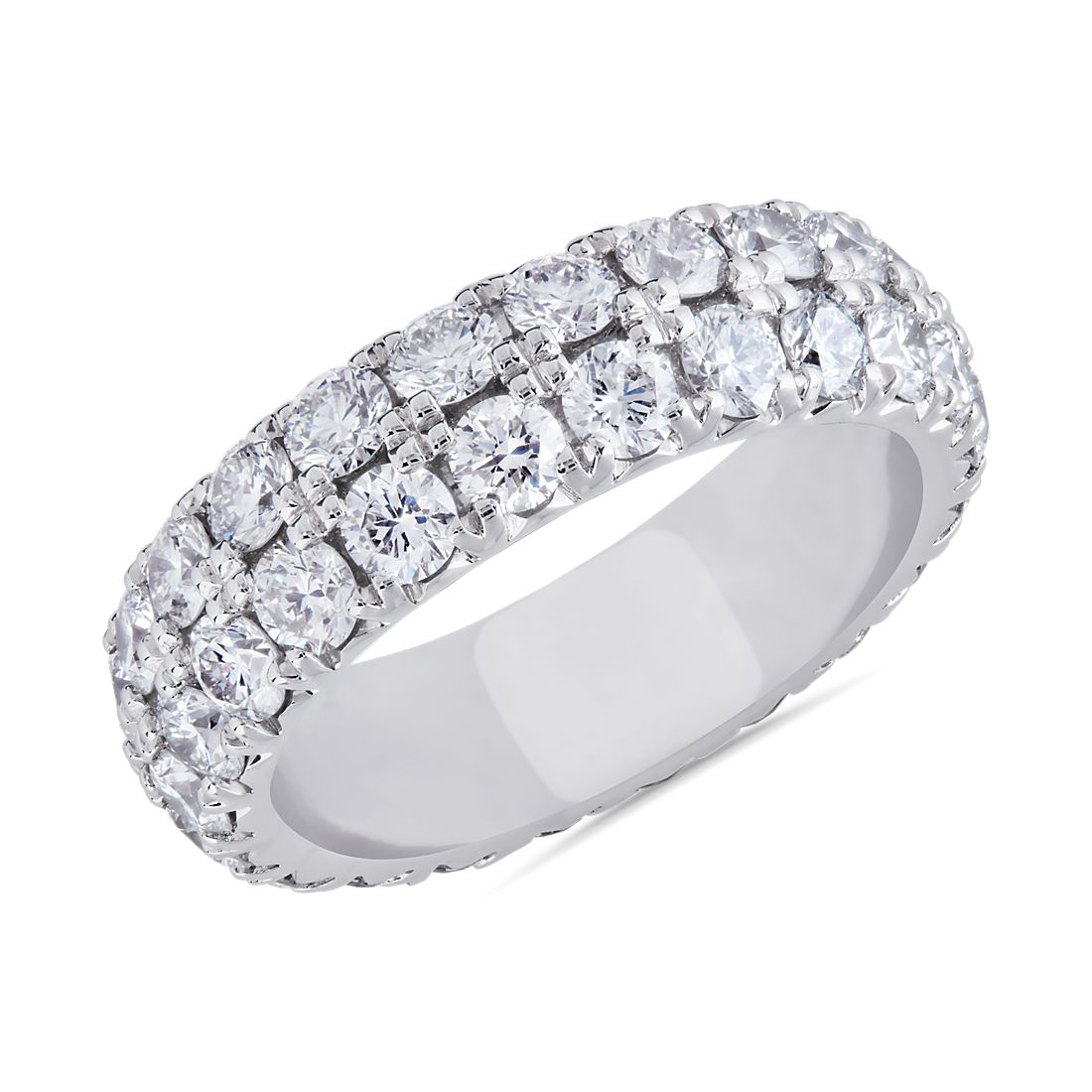 Two-Row French Pave Diamond Eternity Band in Platinum (3 1/2 ct. tw ... Two-Row French Pave Diamond Eternity Band in Platinum (3 1/2 ct. tw ...